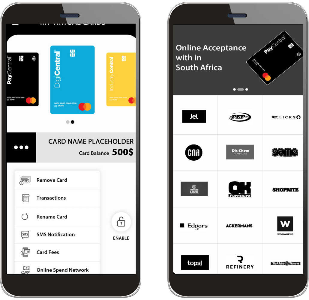 Virtual Card Services South Africa | PayCentral